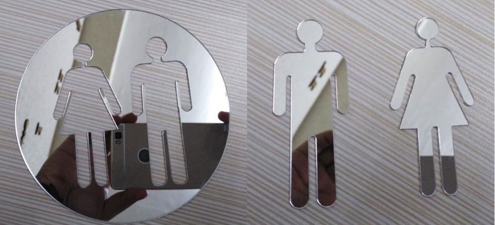 3i1 WC skilt med speil - Utstyrsbutikken