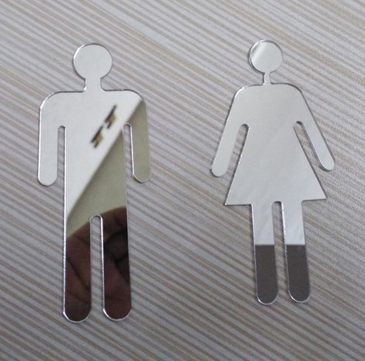 3i1 WC skilt med speil - Utstyrsbutikken
